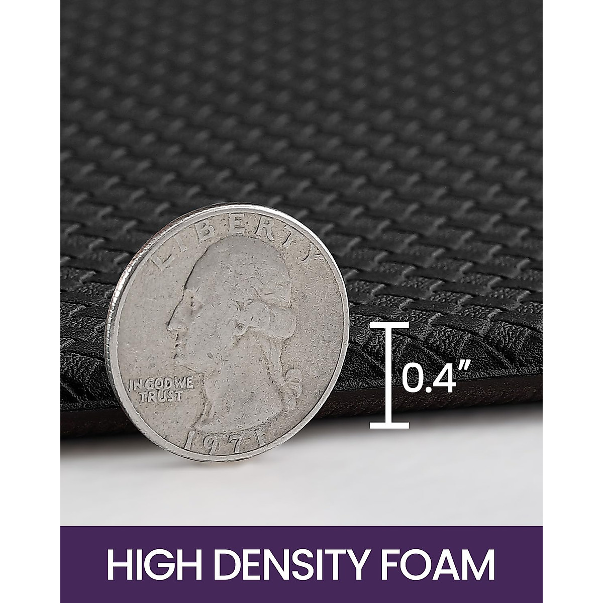 DEXI Kitchen Floor Mats Cushioned Anti Fatigue,17x29+17x59, Standing Runner Rug Waterproof, Comfort Memory Foam Padded for Front Sink Laundry Set of 2, Black