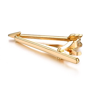 Yoursfs Arrow Tie Clips For Men 14K Gold Plated Tie Bars For Mens