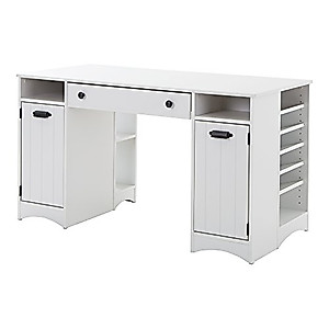 South Shore Artwork Craft Table with Storage, Pure White