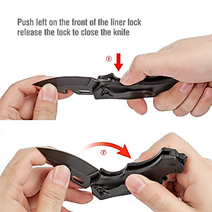 MOSSY OAK Mini Folding Pocket Knife, 2.5-inch Stainless Steel Drop Point Blade - G10 Handle EDC Multifunction Tool with Bottle Opener and Glass Breaker (Black), Good Merry Christmas Gift