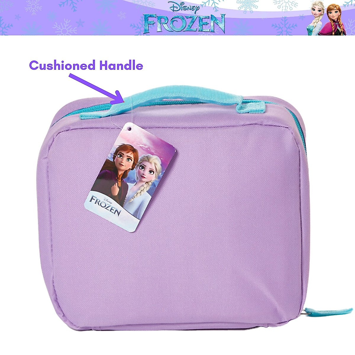 Disney Frozen 2 Lunch Box with Water Bottle Set- Kids Soft Insulated Lunch Bag for Girls and Boys
