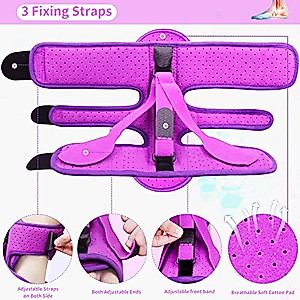 2 Pack Plantar Fasciitis Night Splint with 3 Fixing Straps, Adjustable Achilles Tendonitis Relief Night Splints for Plantar Fasciitis, Foot Drop Ankle Pain, Heel Pain, Achilles Tendonitis(Purple)