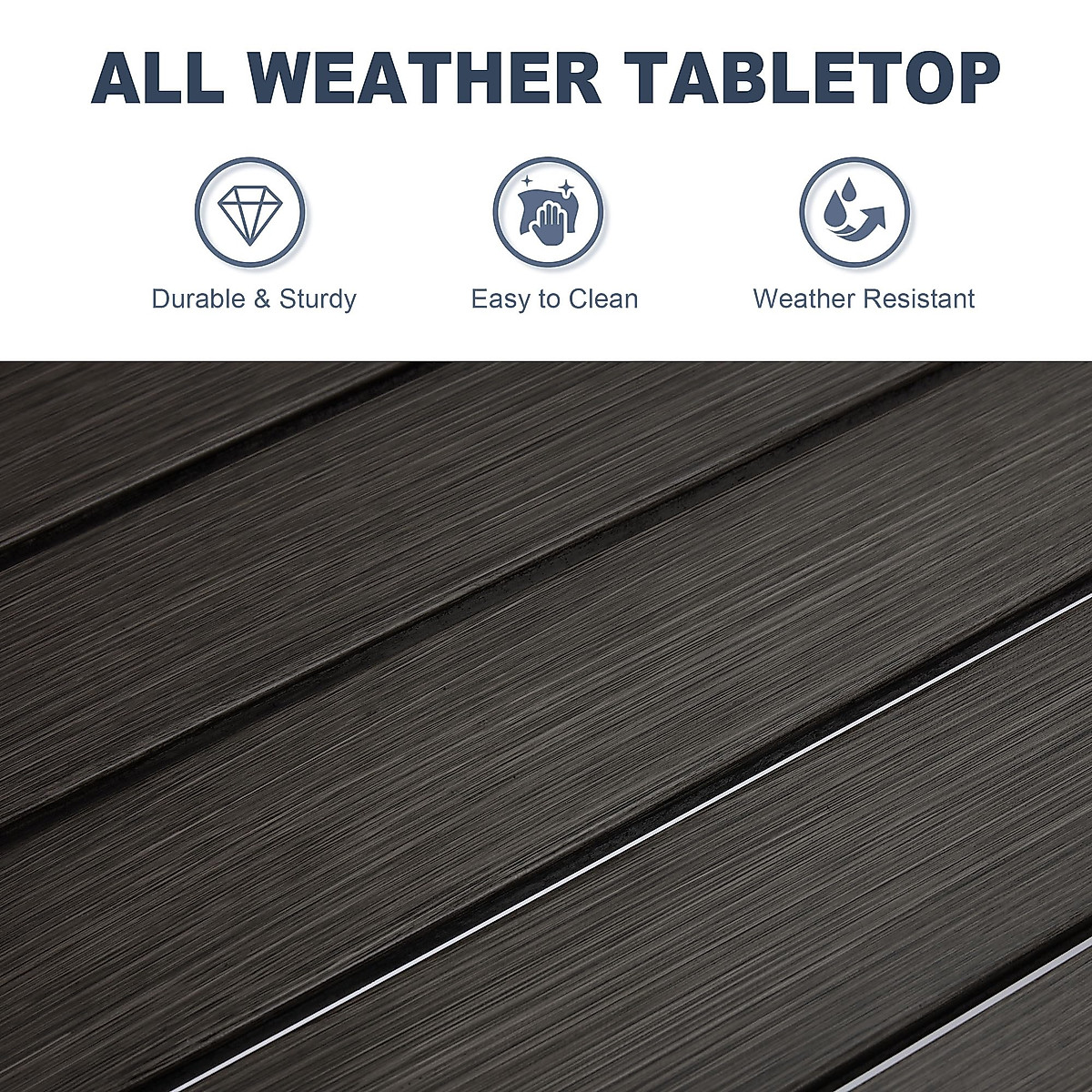 VICLLAX Patio Dining Table, Round Patio Table Metal Outdoor Bistro Table with Rack for Balcony Garden Deck, 27.6Inch Ash Grey