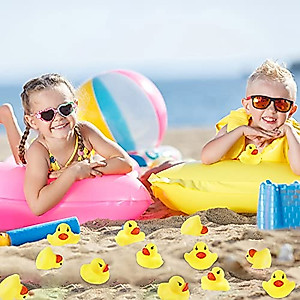 60PCS Rubber Ducks Bath Toys Mini Ducks Float and Fun Squeak for Baby Kids Bath Toy Shower Decorations Birthday Party Carnival Game Gift