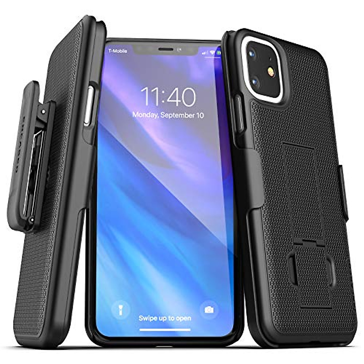 Encased iPhone 11 Belt Clip Case (DuraClip Series) Ultra Slim Cover with Holster (Black)
