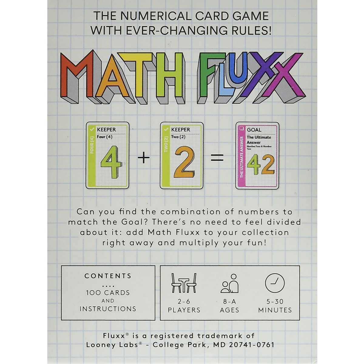 Looney Labs Math Fluxx Card Game - Mathematical Adventure for All Ages