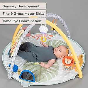 Taf Toys Savannah 360° Activity Gym with Music & Light & 20 Playful Activities, Thickly Padded with Soft Mat and a Unique “Crinkle Toy” for a Variety of Body Positioning for Newborn and Up