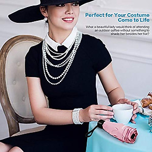 TradMall Mini Travel Umbrella, Portable Lightweight Compact Parasol with 95% UV Protection for Sun & Rain, Pink