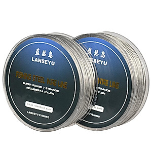 Stainless Steel Fishing Line - 100 Metres, 33 Pound, 0.6mm Nylon Coated, 1x7 Stainless Steel Leader Wire