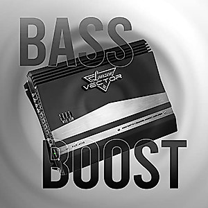 Lanzar 4-Channel High Power MOSFET Amplifier - Slim 2000 Watt Bridgeable Mono Stereo 4 Channel Car Audio Amplifier w/ Crossover Frequency&Bass Boost Control, RCA input,Line Output - Lanzar VCT4110