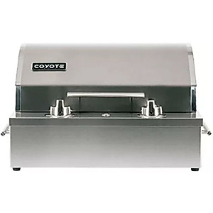 Coyote 18 Inch Built-in Electric Grill Single Burner Manual Control, Ceramic Flavorizer, Teflon Coated Cooking Surface- C1EL120SM