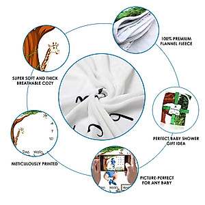 Qualitish Baby Monthly Milestone Blanket Boy Girl, Unisex baby milestone blanket | 40X50 inch Large Premium Extra Soft, Cozy Minky Fleece | Newborn Month Photo Blanket with Wreath Frame and Wrist Band