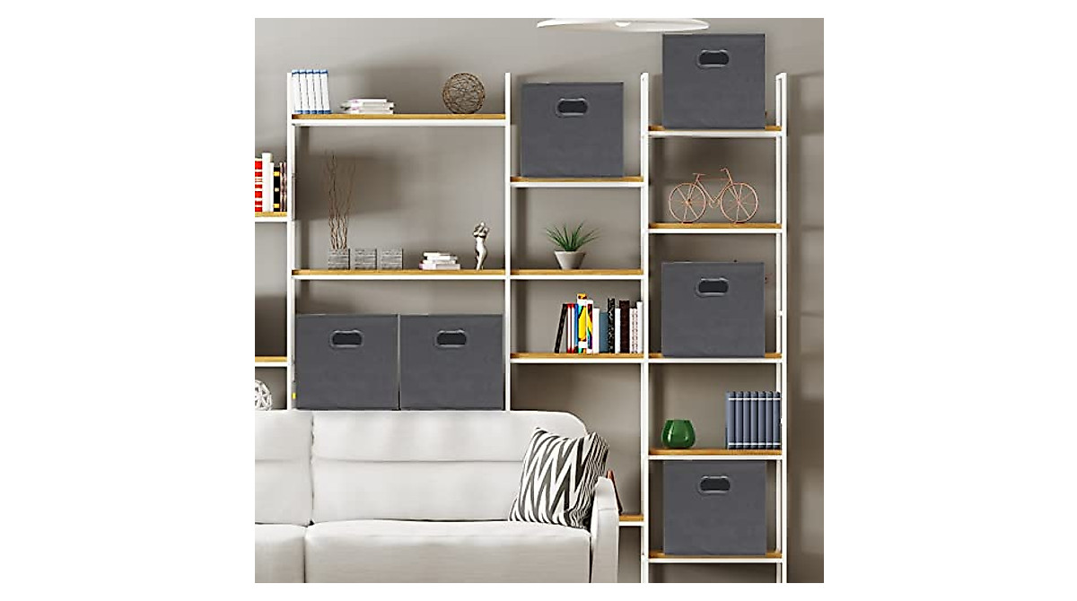 SimpleHouseware Foldable Cube Storage Bins – 6 Pack for Easy Organization