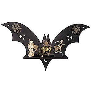 suyam Crystal Display Shelf,Bat Crystal Shelf Wooden Floating Shelf | Wall Hanging Crystal Holder Stand Decor for Crystals Stones Essential Oils Display