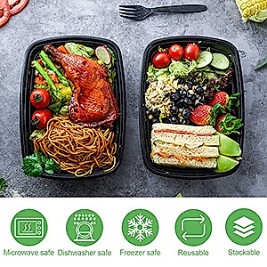 MORDEN MS 50-Pack Meal Prep Containers With Lids Reusable To-Go Food Containers Plastic Bento Boxes Food Storage Lunch Box, Microwave/Freezer/Dishwasher Safe, 1 Compartment, BPA-Free, 750ML/26 OZ
