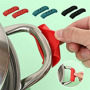 IVBUT Silicone Anti-Scald Pot Handle Cover,Cubierta De Aislamiento De Mango De Olla De Silicona Antiquemaduras,Assist Handle Holder for Any Metal Pan. (A,8PCS)
