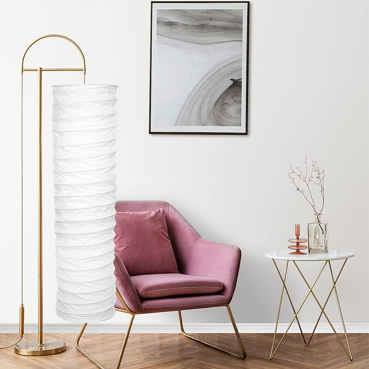 LALAFINA Lamp Shades Paper Floor Lamp Shade, Nordic Style Standing Lampshade Rice Paper Lamp Cover Floor Lamp Shade for Home Bedside Floor Lamp Small Lamp Shades