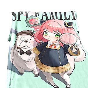 Spy x Family Throw Blanket 50x40 inch,Japanese Anime Fleece Blanket,Anya Forger Fleece Blanket,spyfamily yor Blankets,Ultra Soft Anime Throw Blanket for Couch,A
