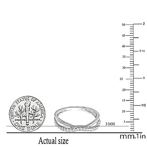 Dazzlingrock Collection 0.25 Carat (ctw) Round Lab Grown White Diamond Ladies Wedding Guard Contour Band 1/4 CT | 925 Sterling Silver, Size 7.5