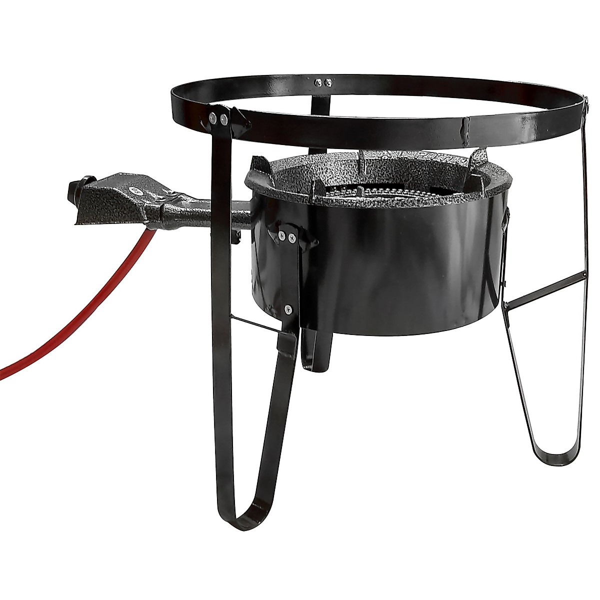 Premium Cast Iron Propane Burner With 19" Tall Stand Combo Cooker Outdoor Stove Portable High Pressure Gas Patio Deep Fry BBQ with Hose & Regulator