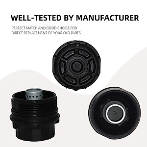 Oil Filter Housing Cap Assembly 15620-37010 1562037010 Fits for 2009-2016 To-yota Co-rolla Matr-ix Pr-ius 2011-2016 Lexus CT200h S-cion xD iM Replaces 917-039 19185631 ENP4118 by Sikawai