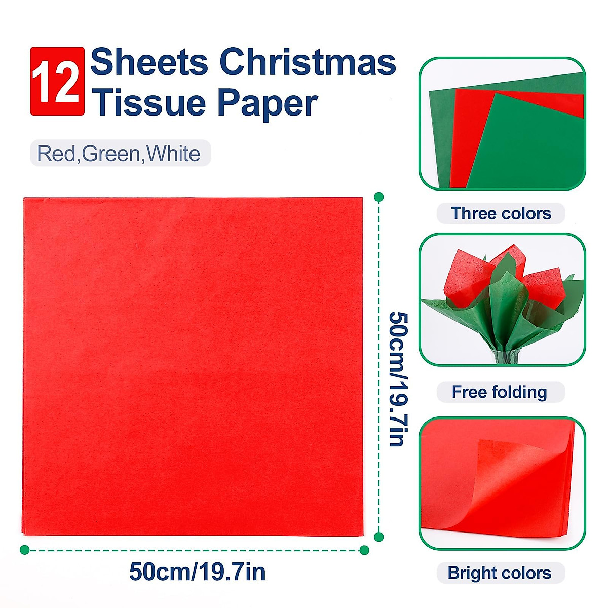 Large Christmas Gift Bags with Tissue Paper,12 Pack Reusable Xmas Gift Bags With Handle Christmas Bag Bulk Non-Woven Holiday Gift Bags Christmas Treat Baskets Party Supplies 12.2" x 9.8" x 4.5"