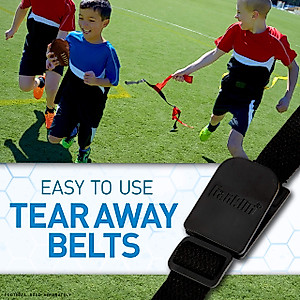 Franklin Sports Flag Football Set - 8 Player Flag Football Belts for Adult + Youth - Adjustable Belts + Field Marker Included - 4 v 4 Set