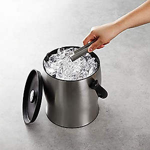 Houdini Bucket with Tongs Ice Accessory, 4 quart, STAINLESS