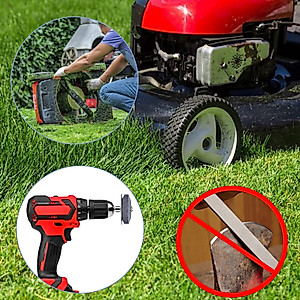 cenoz Lawn Mower Blade Sharpener with Steel Backing 5 Pack, 【New】 Lawnmower Dull Blade Sharpener, Universal Multi-Sharp Rotary Lawn Mower Blade Sharpener, and Free Balancer for Any Power Hand Drill
