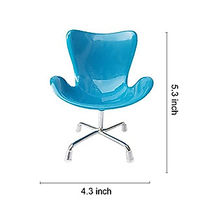 2 Pcs Blue Chair 1:6 Scale Dollhouse Miniature Plastic Chair Miniature Chair Dollhouse DIY Mini Chairs Simulation Colorful Armchair Backrest Swivel Egg Chair for Dolls Dollhouse Accessories