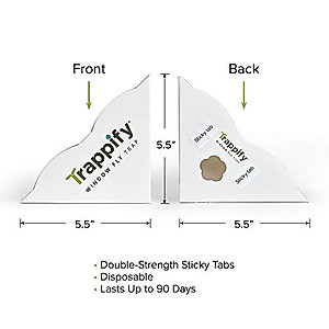 Trappify Sticky Gnat and Fly Traps, Fly Stick Strap & Window Fly Trap for Outdoor and Indoor Home Pest Control - Fly, Gnats, Moths and Other Flying Insects Trap with Extra Sticky Adhesive - 18 Traps