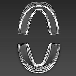 Coolrunner Mouth Guard Sports, 10 Pack Athletic Mouth Guards, Professional Moldable Youth Mouthguard for Maximum Protection, Customizable for Comfort(12 Years or Older) (Transparent+Blue)