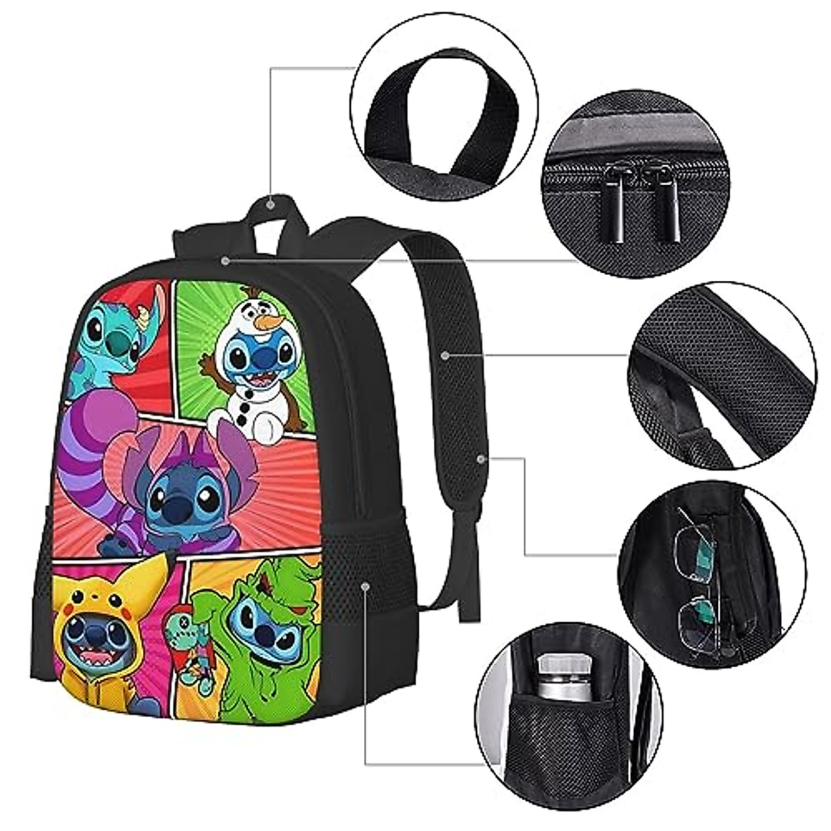 Cute Stitch Laptop Backpack Cartoon Anime 3d Printed Backpacks For Adults Travel Camping Hiking Daypack Multifunctional Shoulder Bag