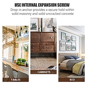 100 Pcs Screw Expansion Sleeve Bolt Concrete Anchor Drop in Assisted Pegs Wall Expansion Anchors Carbon Steel Anchor Drop-in Anchor