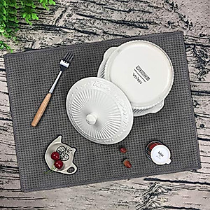 2-Packs Microfiber Dish Drying Mat for Kitchen Counter-top, Dry Pad for Dishes, Flatware, Dinnerware, Glassware, Drinkware, Serveware, Plate, Tabletop Accessories, Machine Wash (Gray, 20" x 15")