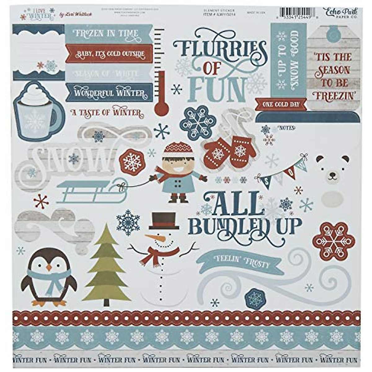 Echo Park Paper Company Love Winter Collection Kit 12-x-12-Inch