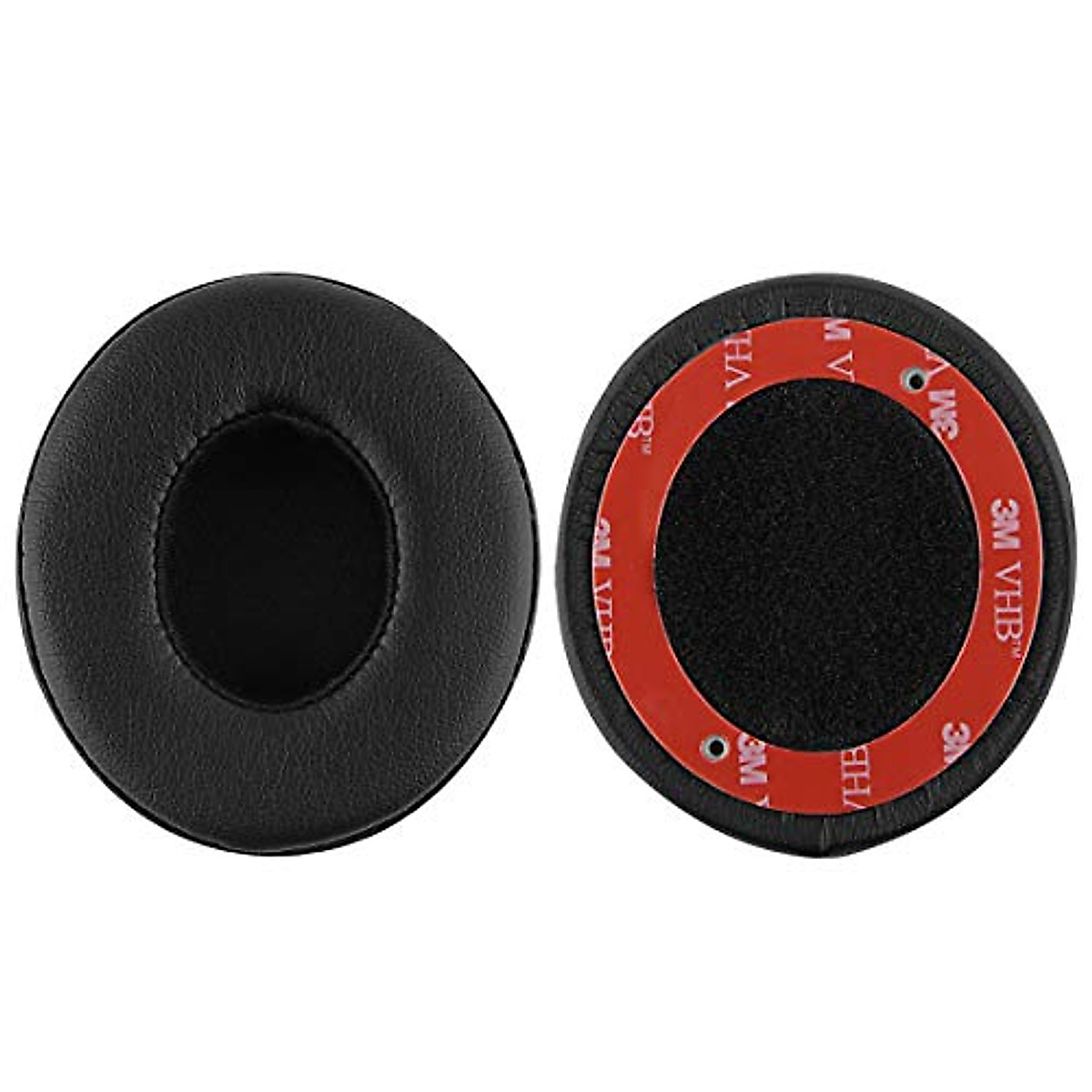 Geekria QuickFit Replacement Ear Pads for Beats Solo2 Wired, Solo2.0 Wired (B0518) Headphones Earpads, Headset Ear Cushion Repair Parts (Black)