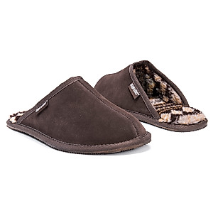 MUK LUKS mens Dave Slipper, Chocolate, 10 US