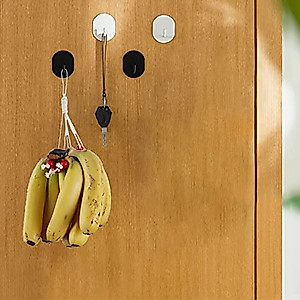 Banana Holder,Banana Hanger with Wooden Beads Cotton Rope Banana Hanger Hook Black