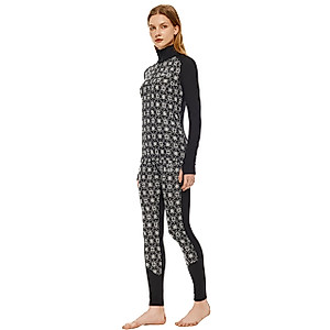 Aeiniweraabbcc Adeptwool Women's Merino Wool Base Layer John Set Half Zip Top and Bottom Thermal Underwear