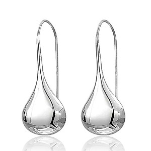 925 Sterling Silver Ear Needle With Teardrop & Waterdrop Earrings (Silver Waterdrop)