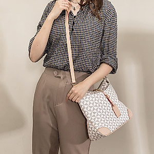 anck Crossbody Bags for Women Luxurious Leather Shoulder Purse- Zipper Pocket Small Crossbody Bags for Women Purses Fashion Lightweight Handbags Shoulder Bag (White)