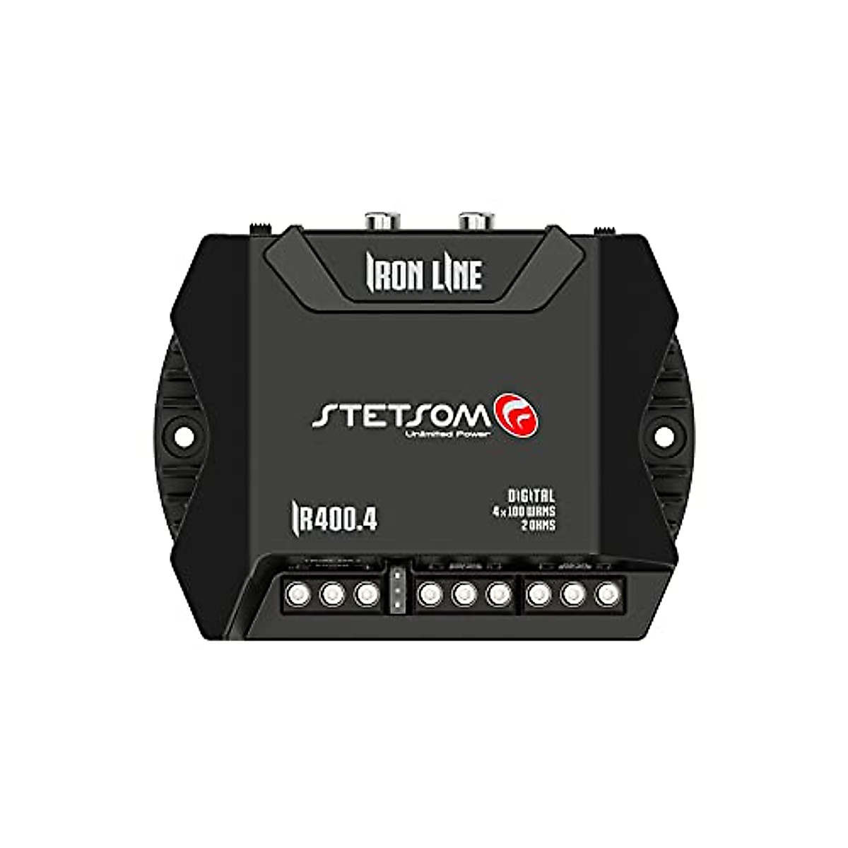 Stetsom IR 400.4 2 Ohms Compact Digital 4 Channels Amplifier, IRON LINE, 400 Watts RMS 400x4, 2Ω Stable, Multichannel Digital Car Audio Amp TS, Full-Range Sound Quality, Crossover