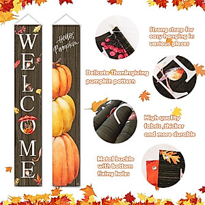 Fall Banner Decorations Outdoor Porch Sign Fall Harvest Festival Banner Thanksgiving Decorations for Pumpkin Autumn Front Door Outside Yard Party Supplies