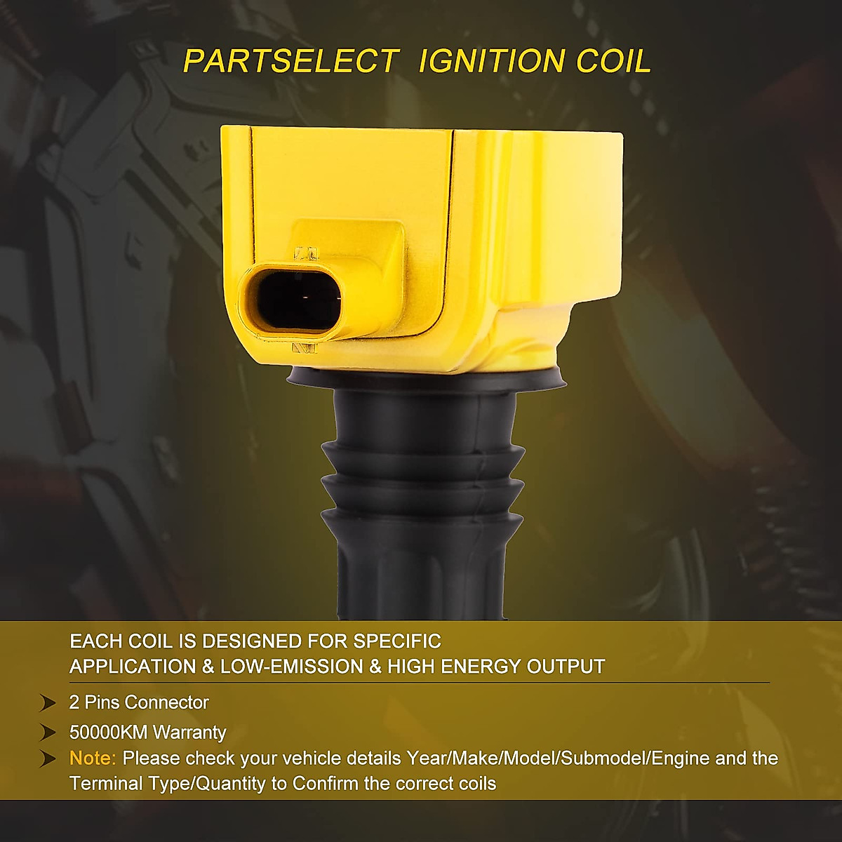 Partselect 6PCS Ignition Coil Pack UF648 C1791 5C1848 Replacement for Jeep Grand Cherokee Wrangler Dodge Avenge Challenger Charger Durango RAM 1500 Chrysler Town & Country VW Routan 3.6L V6 2011-2016