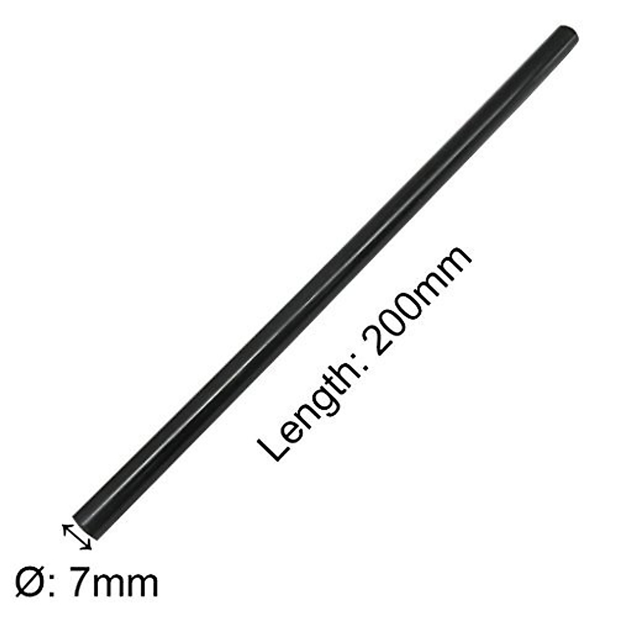 TrendBox Pack of 20 Black 7mmx200mm - Hot Melt Glue Sticks Strips Melting Adhesive for Handmade Craft DIY Home Office Project Craftwork Fix & Repairs