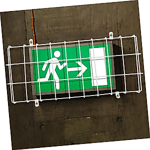 jojofuny Lampshade Protection Net Exit Damage Stopper Exit Sign Wall Guard Emergency Light Cage Guard Exit Light Protective Cages Exit Signs for Business Emergency Guard Iron White