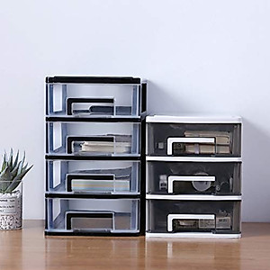 Gatuida Plastic Storage Drawers, Clear Desktop Drawer Storage Cabinet Storage Case Storage Box Multilayer Sundries Holder for Home School Office