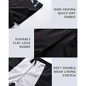 KANAV Men's Athletic Square Leg Swimsuit Jammers Durable Compression Swim Briefs Training Bathing Swimming Shorts Black/Blue