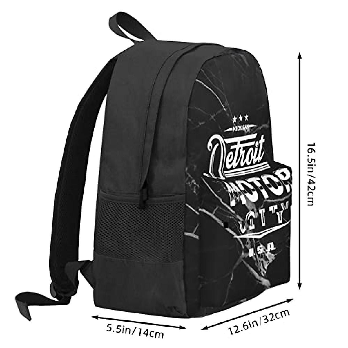 Ruento-Michigan-Detroit-Motor-City-Backpack, Laptop Backpack Gym Bags Travel Daypack School Bookbags For Teens Boys Girls